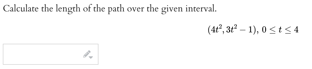 Solved Calculate the length of the path over the given | Chegg.com