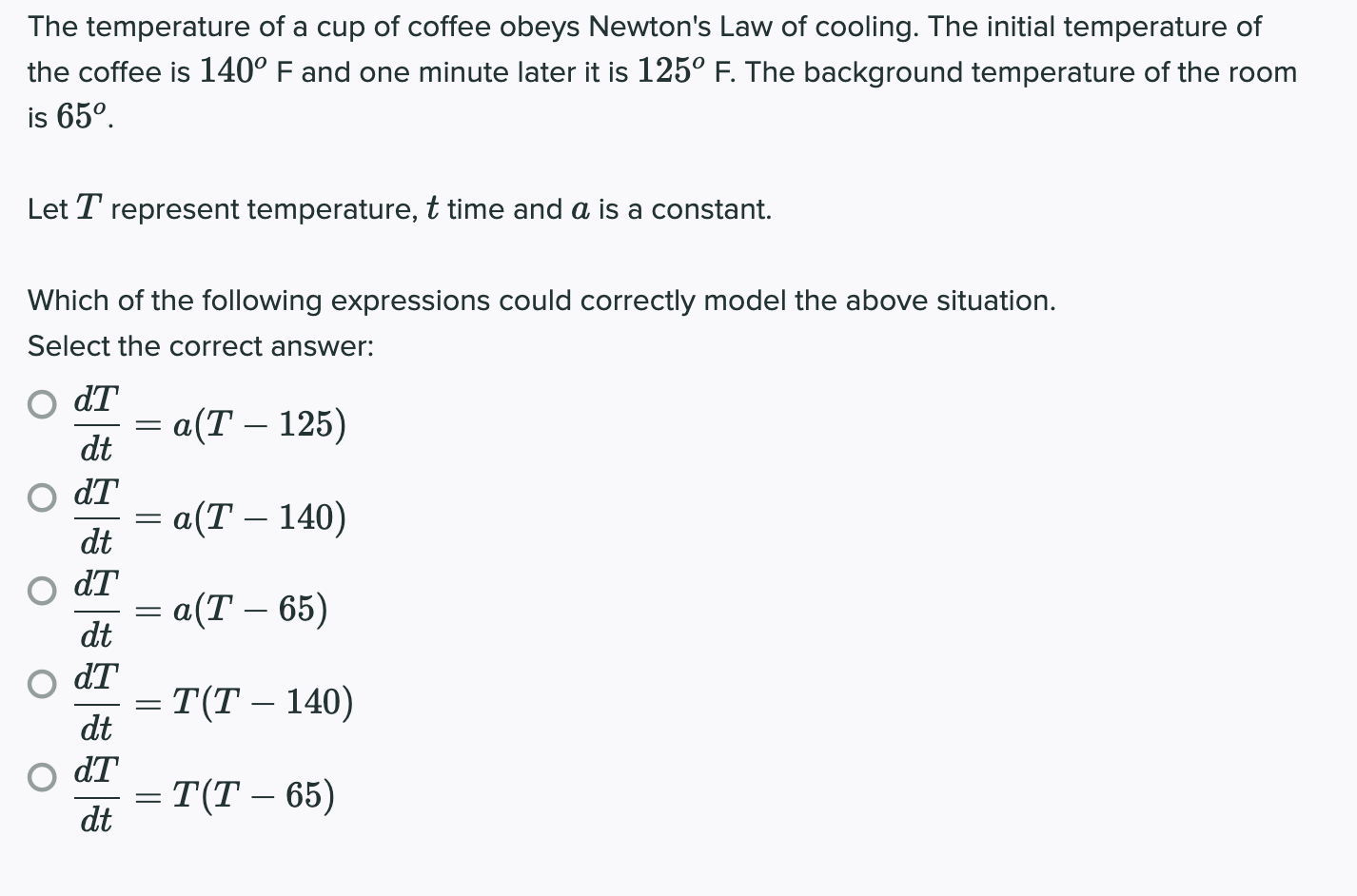 Solved The temperature of a cup of coffee obeys Newton's Law | Chegg.com
