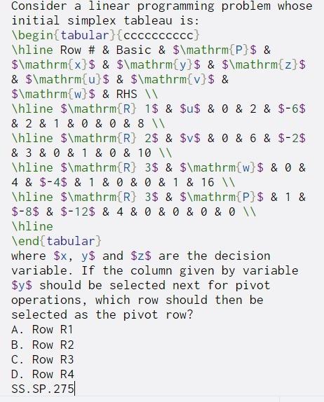 Solved Consider a linear programming problem whose initial | Chegg.com