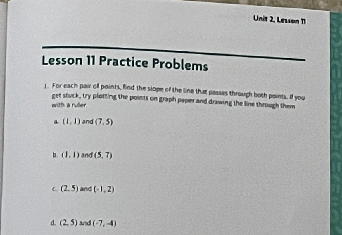 Solved Unit 2. Leison Lesson 11 Practice Problems For each | Chegg.com