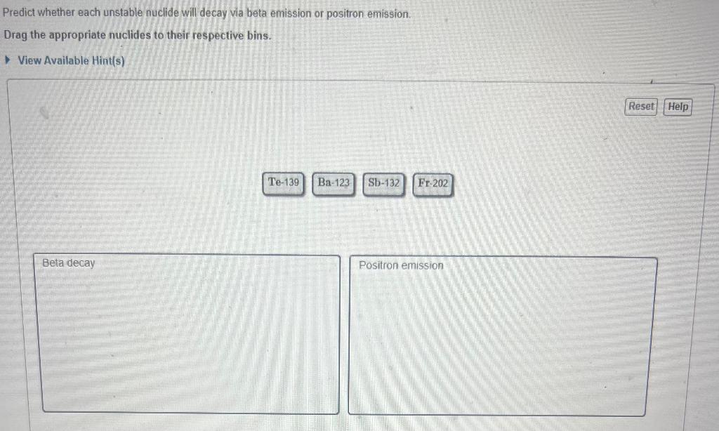 Solved Predict whether each unstable nuclide will decay via | Chegg.com