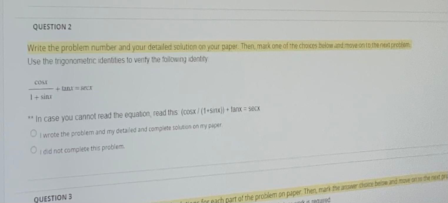Solved QUESTION 2 Write the problem number and your detailed | Chegg.com