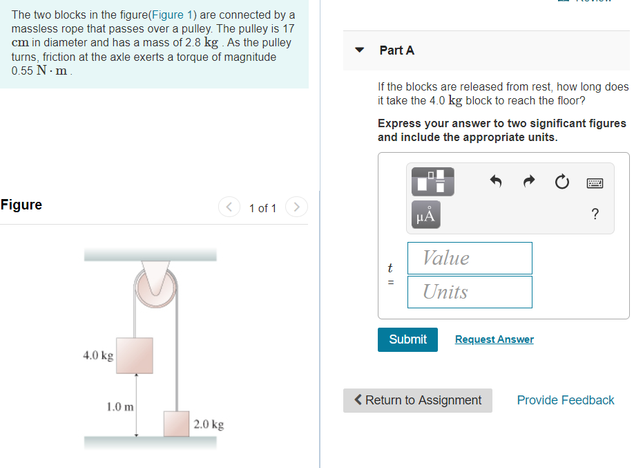 Solved The two blocks in the figure(Figure 1) are connected | Chegg.com