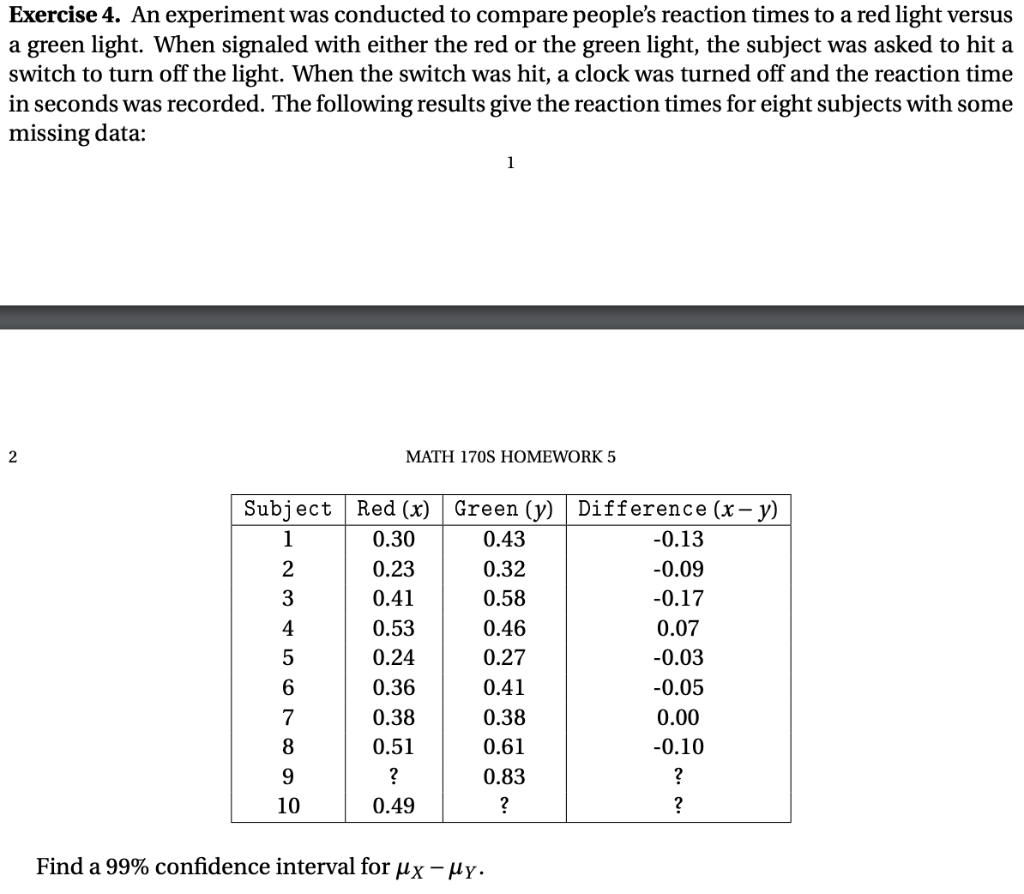 Solved Exercise 4. An experiment was conducted to compare | Chegg.com