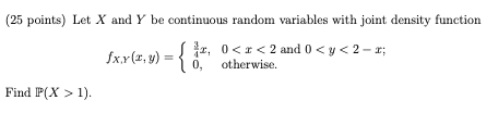 Solved Let x ﻿and Y ﻿be continuous random variables with | Chegg.com