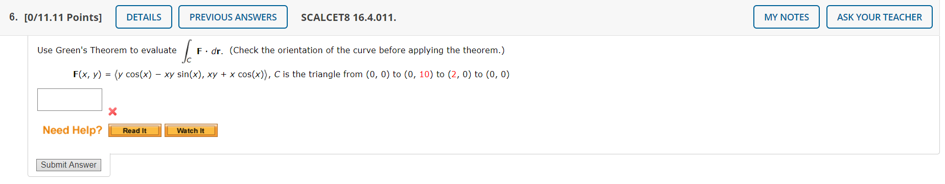 Solved 6. [0/11.11 Points] DETAILS PREVIOUS ANSWERS SCALCET8 | Chegg.com