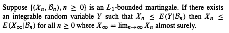 Solved Suppose {(Xn,Bn),n≥0} is an L1-bounded martingale. If | Chegg.com