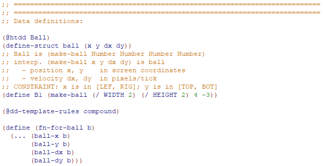 Solved i ; ; Data definitions: (@htdd Ball) (define-struct | Chegg.com