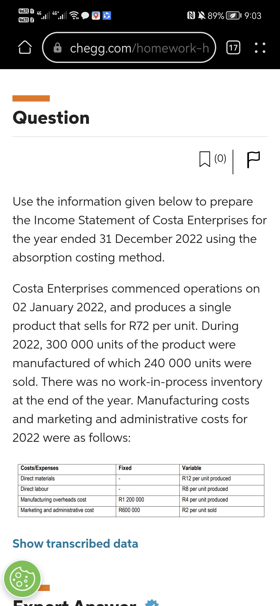 Solved Use the information given below to prepare the Income | Chegg.com