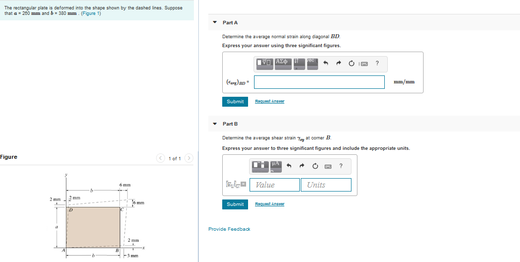 Solved The rectangular plate is deformed into the shape | Chegg.com
