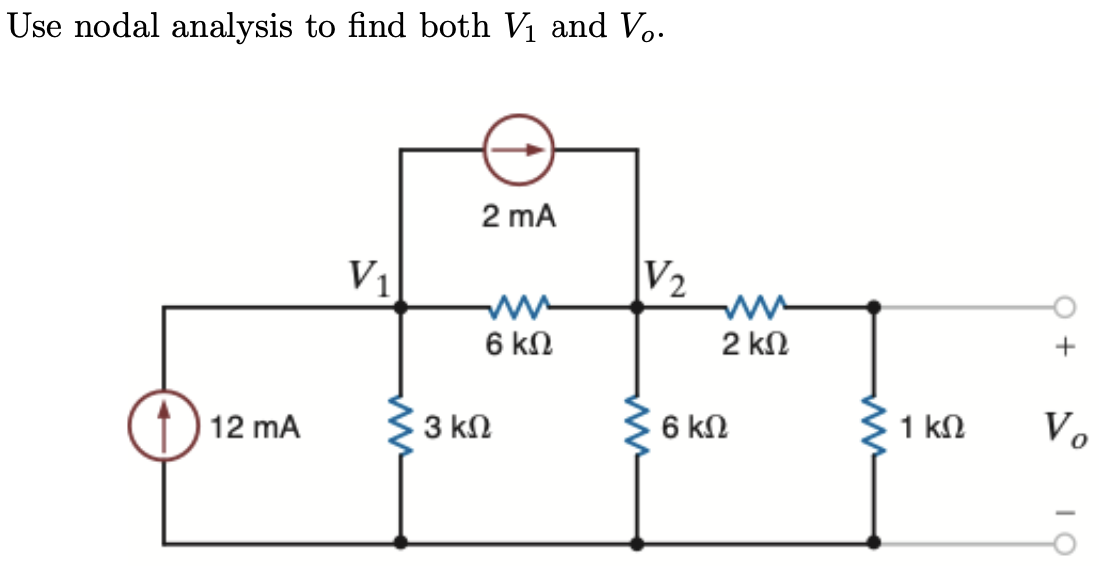 Solved Use nodal analysis to find both V1 and Vo. | Chegg.com