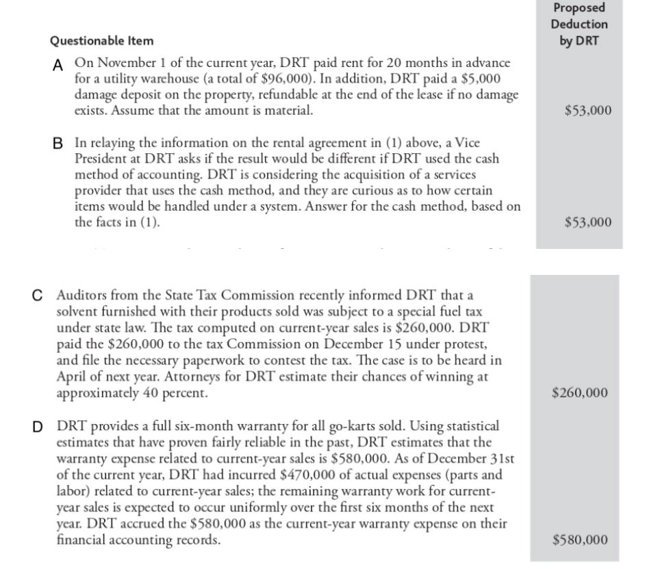 DRT Company is a manufacturer of gasoline-powered | Chegg.com