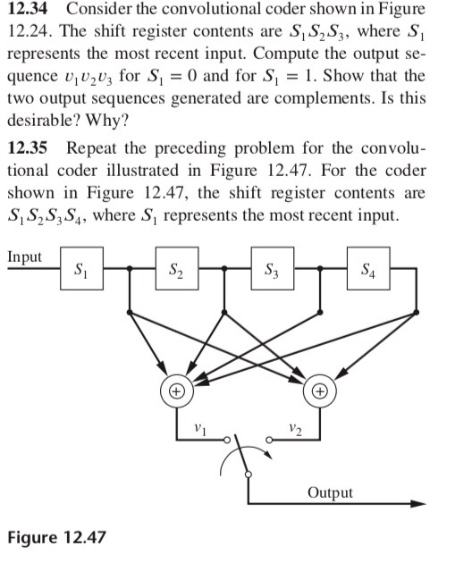 Solved 1234 Consider The Convolutional Coder Shown In 0195