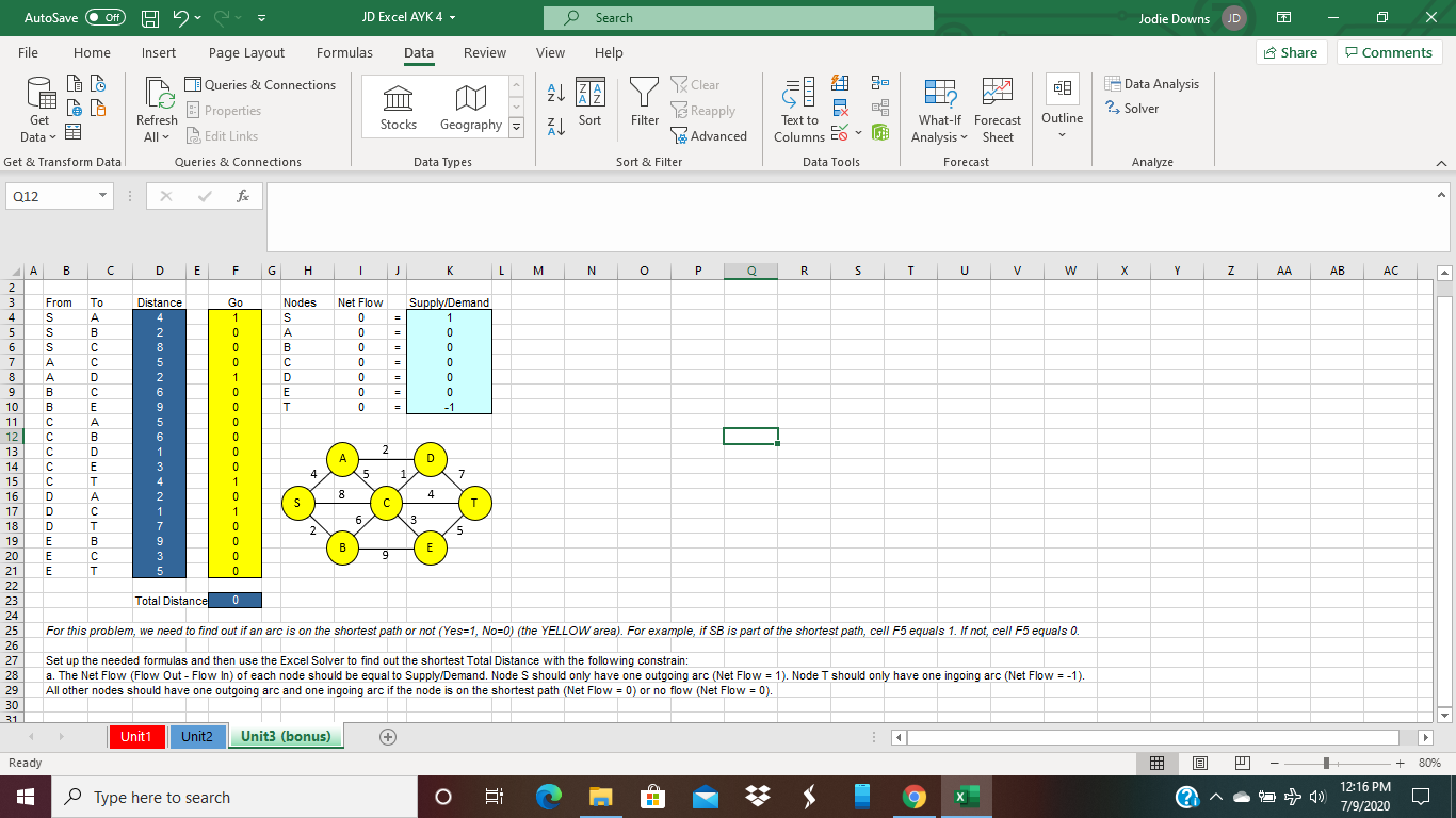 Solved AutoSave Off be JD Excel AYK 4 - Search Jodie Downs | Chegg.com