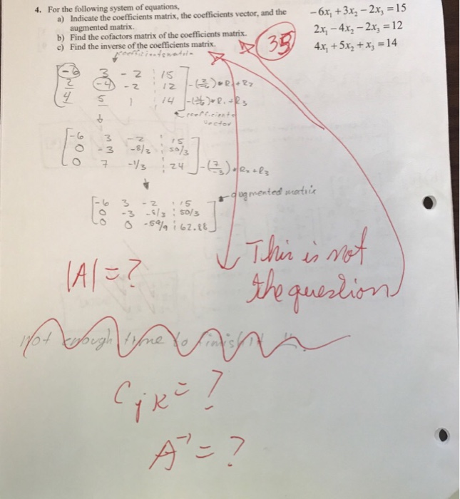Solved 4. For the following system of equations, Indicate | Chegg.com
