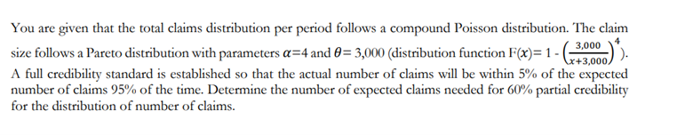 Solved You are given that the total claims distribution per | Chegg.com
