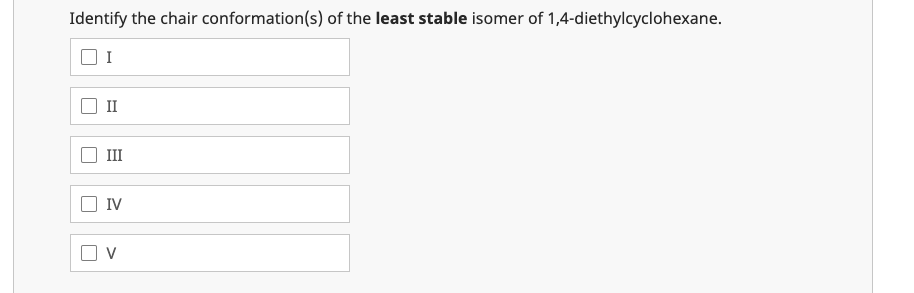 Solved Q4 4 Points III IV Identify the chair | Chegg.com