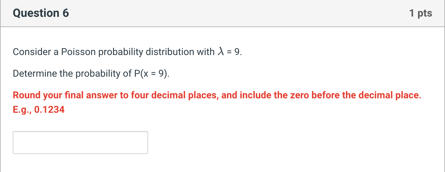 Solved Consider a Poisson probability distribution with λ=9. | Chegg.com