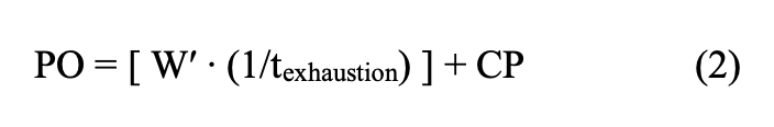 Solved PO=[W′⋅(1/texhaustion )]+CPUsing equation 2, | Chegg.com