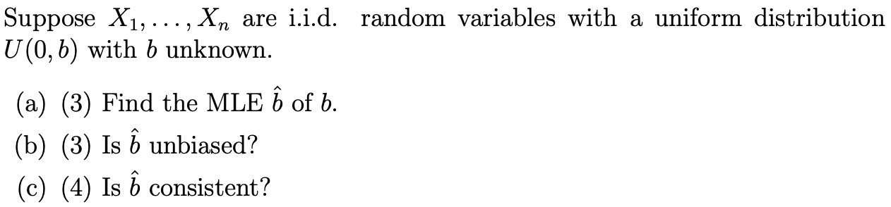 Suppose x1,dots,xn ﻿are i.i.d. ﻿random variables with | Chegg.com