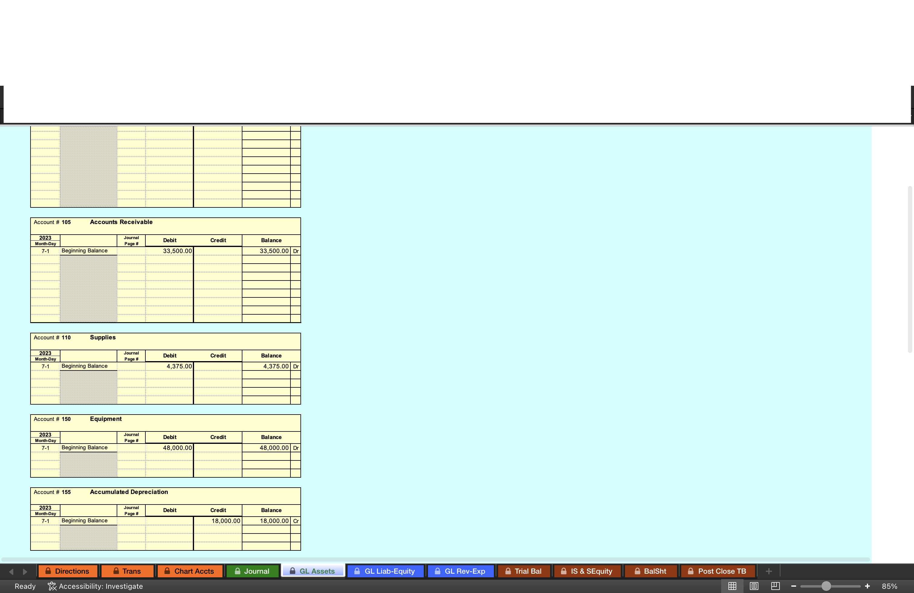 Need Help With Accounting Cycle Project. Need all GL | Chegg.com