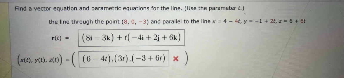 Solved Find a vector equation and parametric equations for | Chegg.com