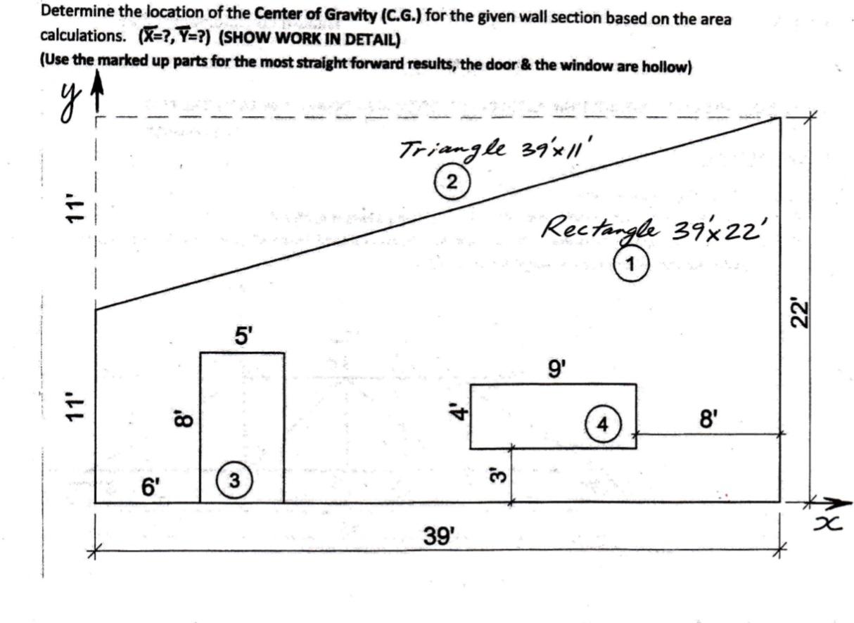 Solved Determine the location of the Center of Gravity | Chegg.com