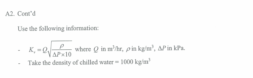Solved Consider a chilled water distribution system using | Chegg.com