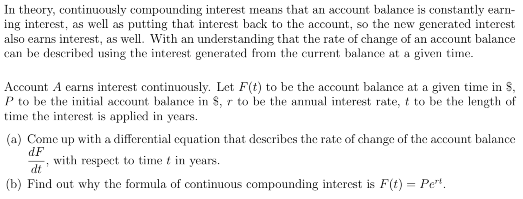 Solved In theory, continuously compounding interest means | Chegg.com