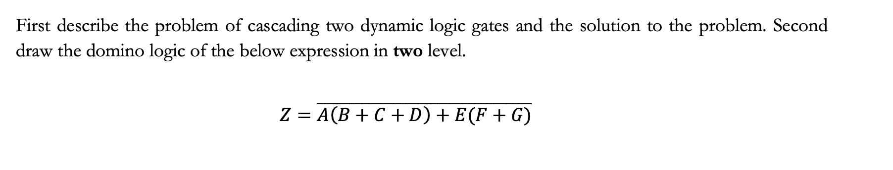 Solved First describe the problem of cascading two dynamic | Chegg.com