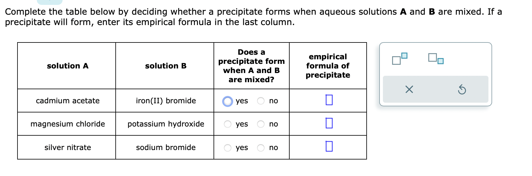 Solved Complete the table below by deciding whether a | Chegg.com