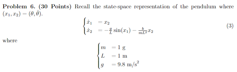 Problem 6. (30 Points) Recall the state-space | Chegg.com