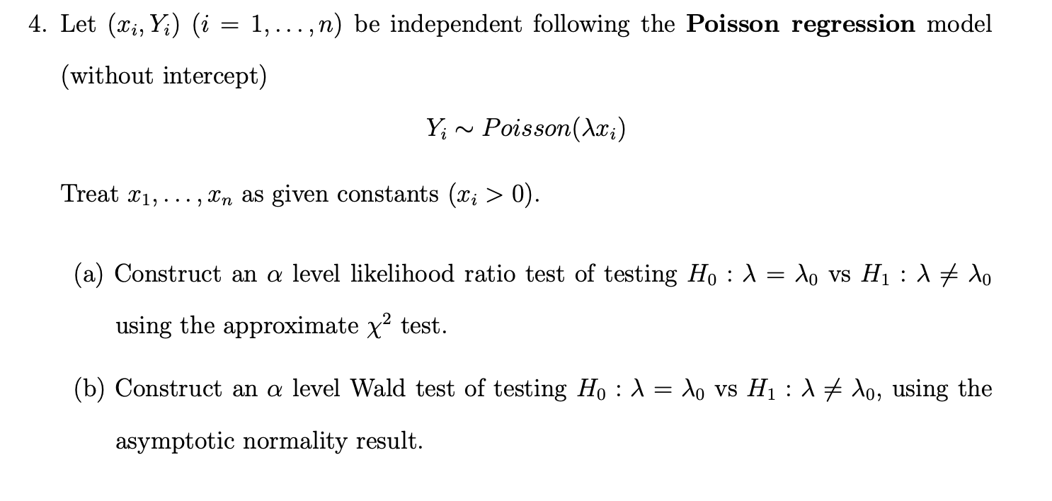 Solved Let (xi,Yi)(i=1,dots,n) ﻿be independent following the | Chegg.com
