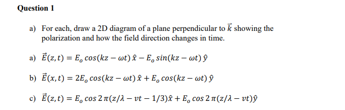Solved Question 1 a) For each, draw a 2D diagram of a plane | Chegg.com