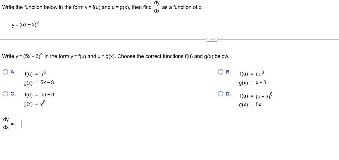 Solved Write the function below in the form y=f(u) and | Chegg.com
