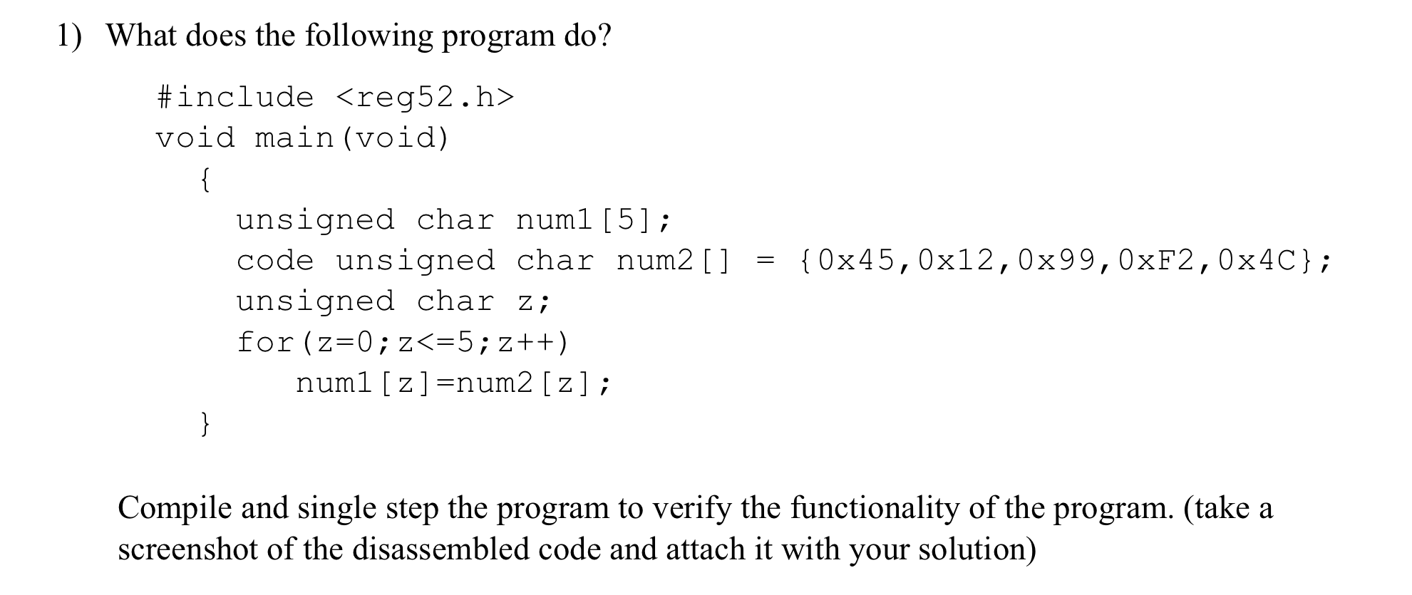 Solved What Does The Following Program Do Include Void 