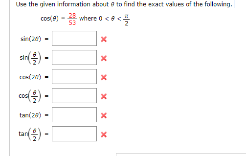 Solved Use the given information about θ to find the exact | Chegg.com