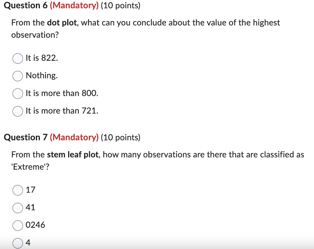 From the dot plot, what can you conclude about the | Chegg.com