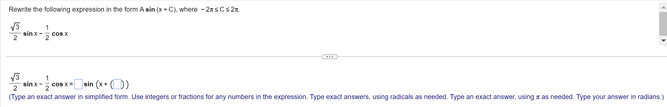 Solved Rewrite the following expression in the form | Chegg.com