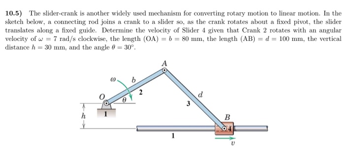 Solved 10.5) The slider-crank is another widely used | Chegg.com