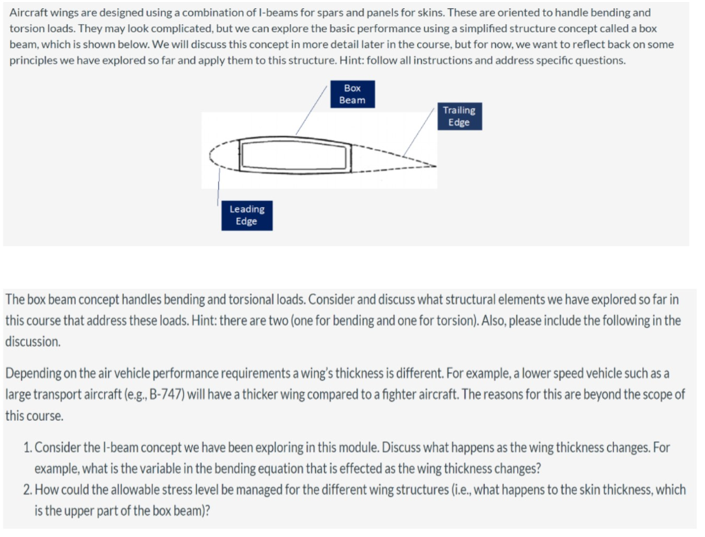 Solved Aircraft wings are designed using a combination of | Chegg.com