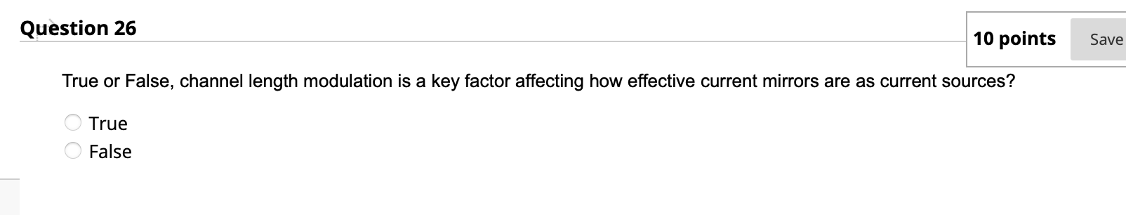 Solved Question 26 10 points Save True or False, channel | Chegg.com