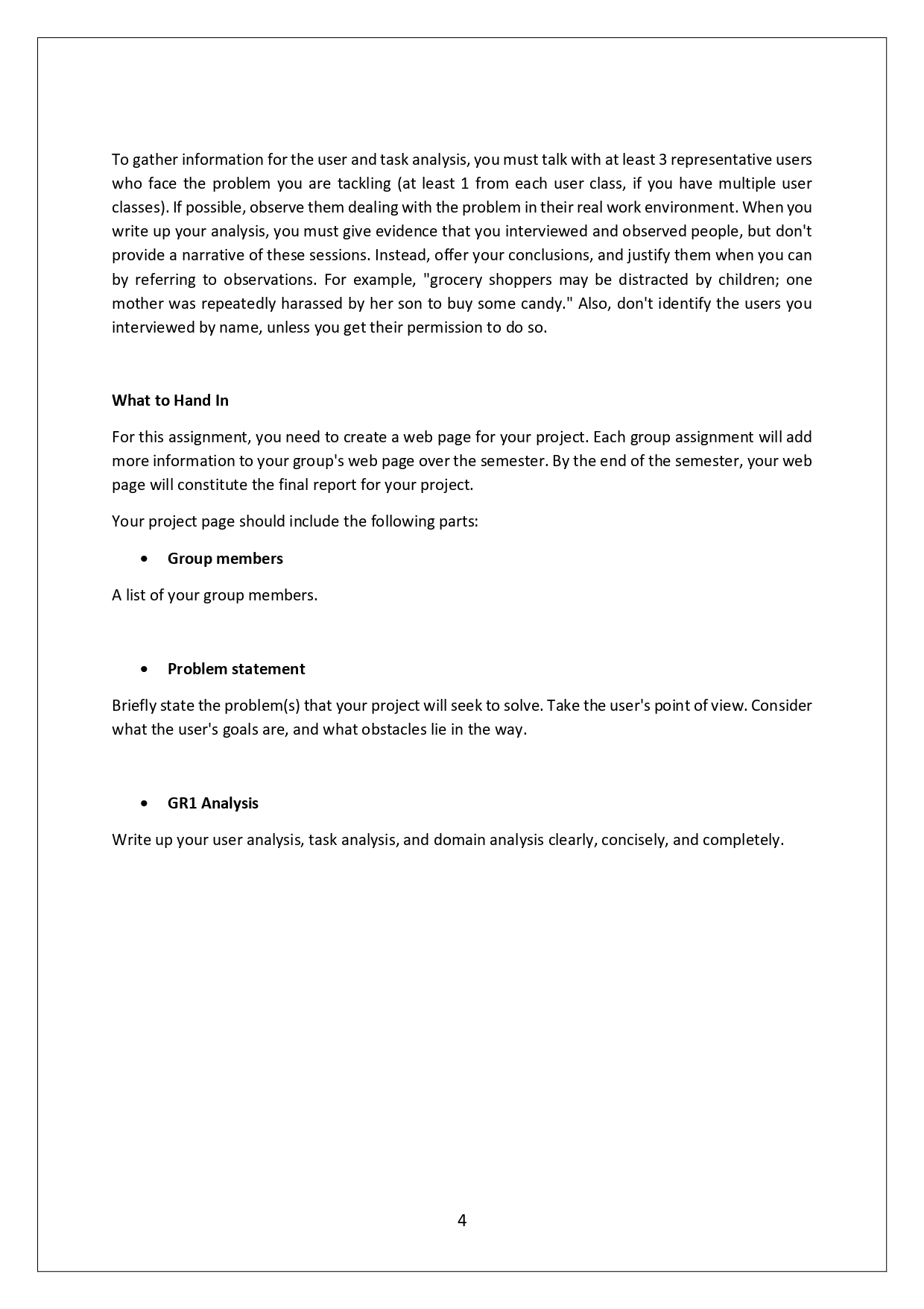 SEMESTER-LONG GROUP PROJECT (40%) GR1: Project | Chegg.com