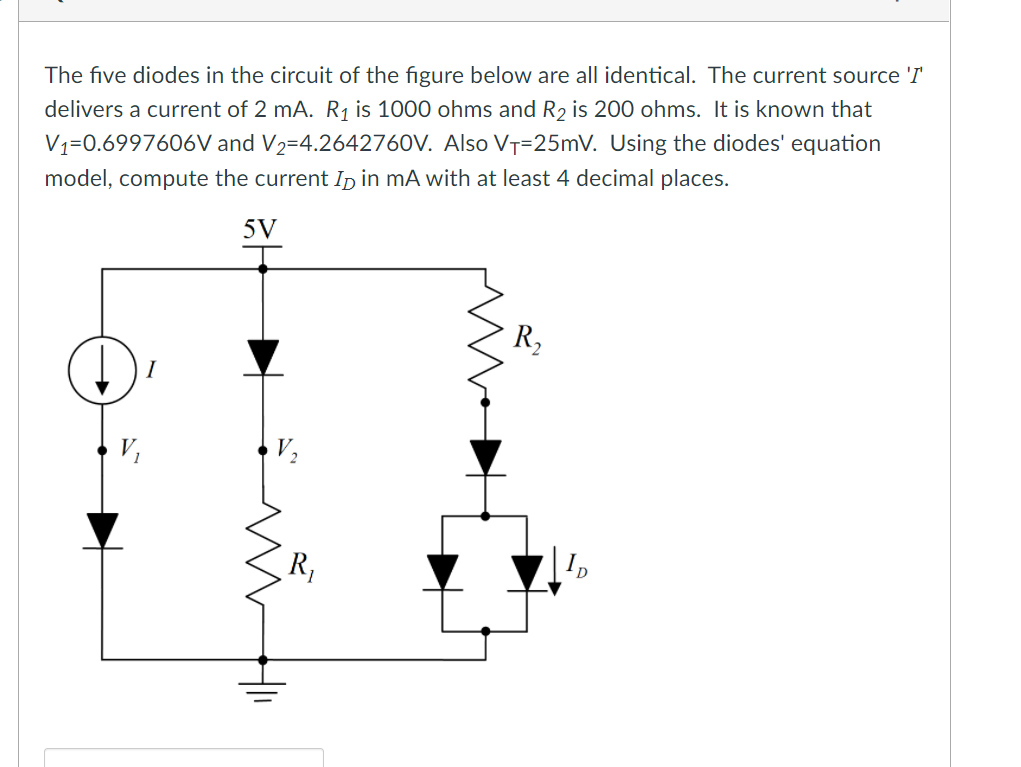 Solved The five diodes in the circuit of the figure below | Chegg.com