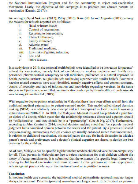 Solved Introduction The debate on the success of vaccination | Chegg.com