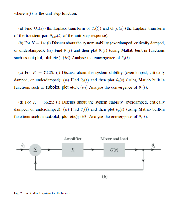 Solved Question 5. Fig. 2 provides the block diagram for the | Chegg.com