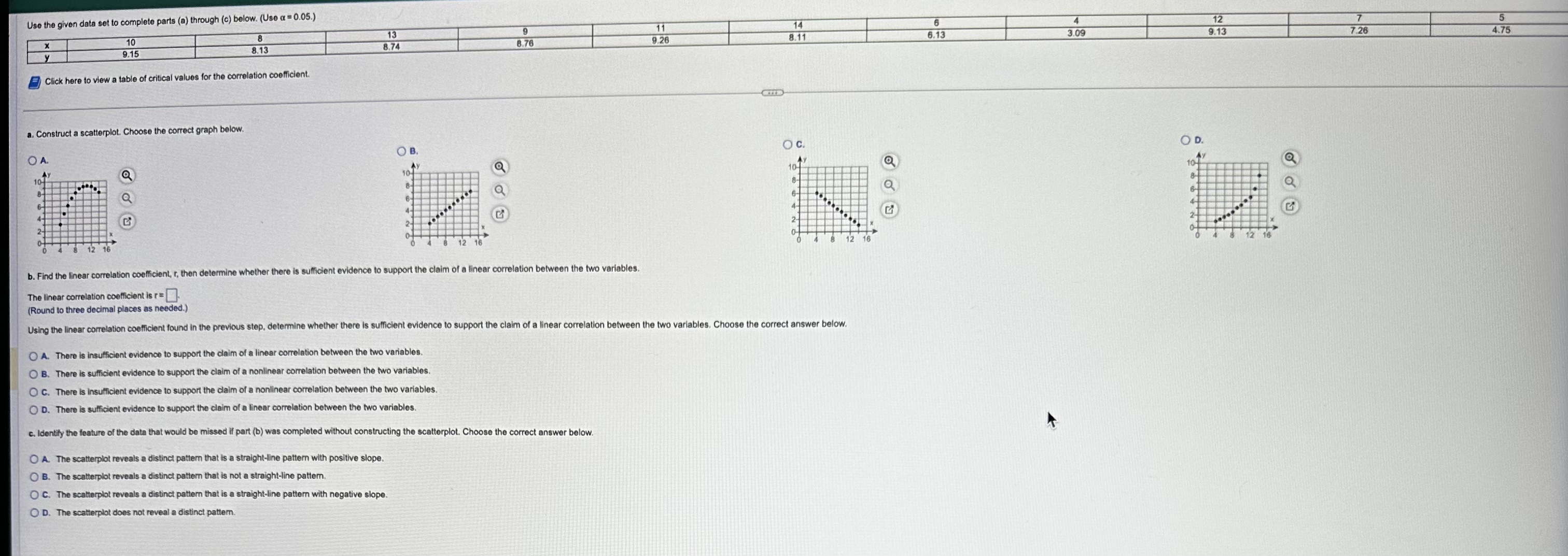 Solved Use the given date set to complete parts (a) through | Chegg.com