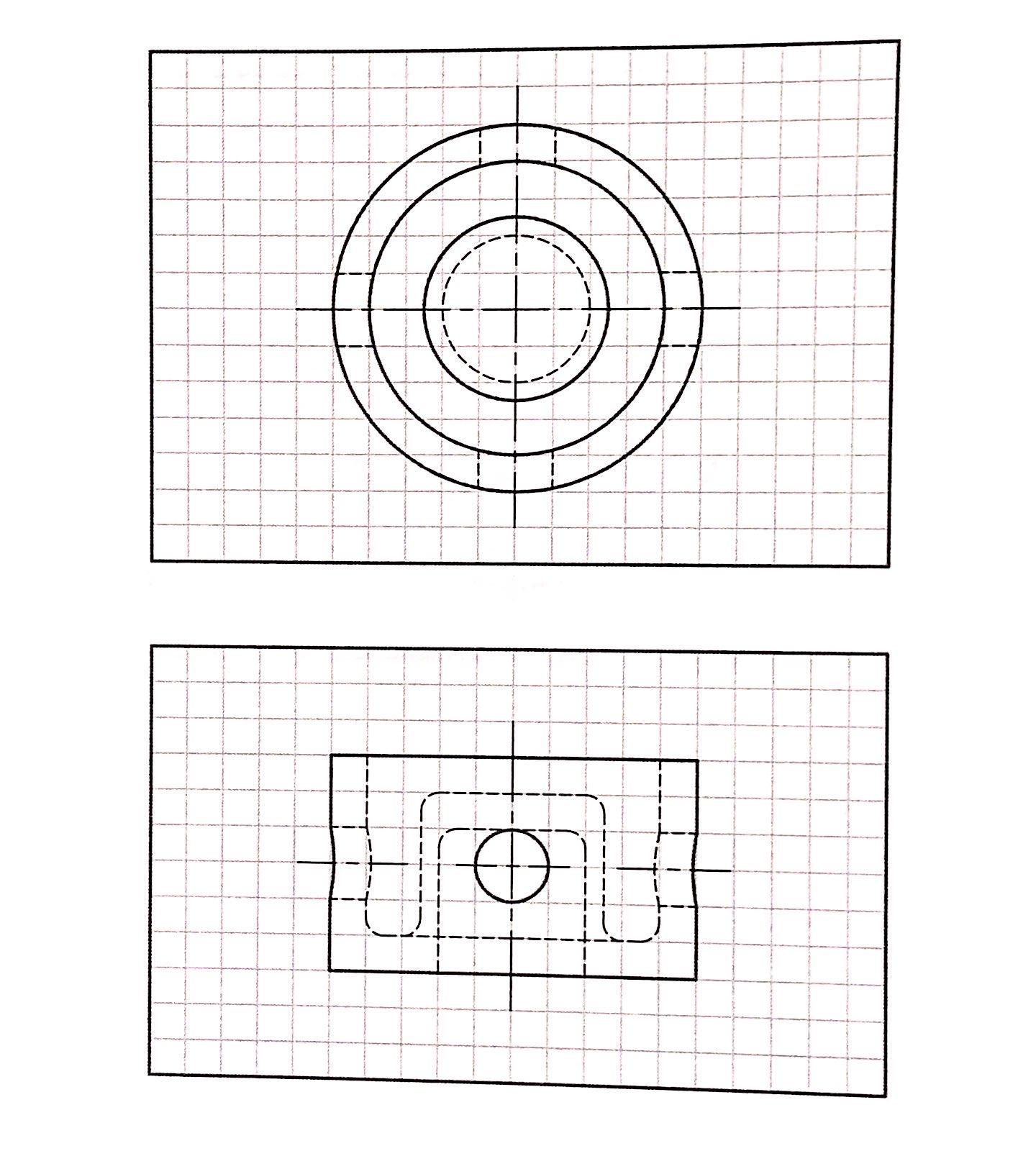 Solved Redraw the drawing below on engineering paper at | Chegg.com