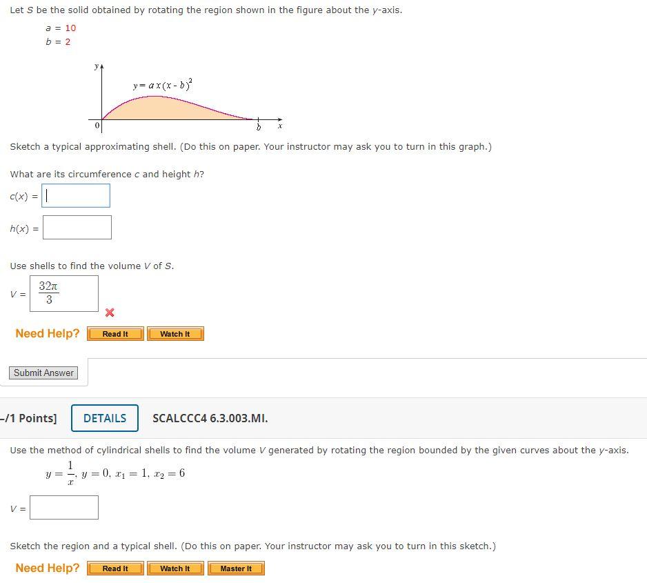 Solved Let S be the solid obtained by rotating the region | Chegg.com
