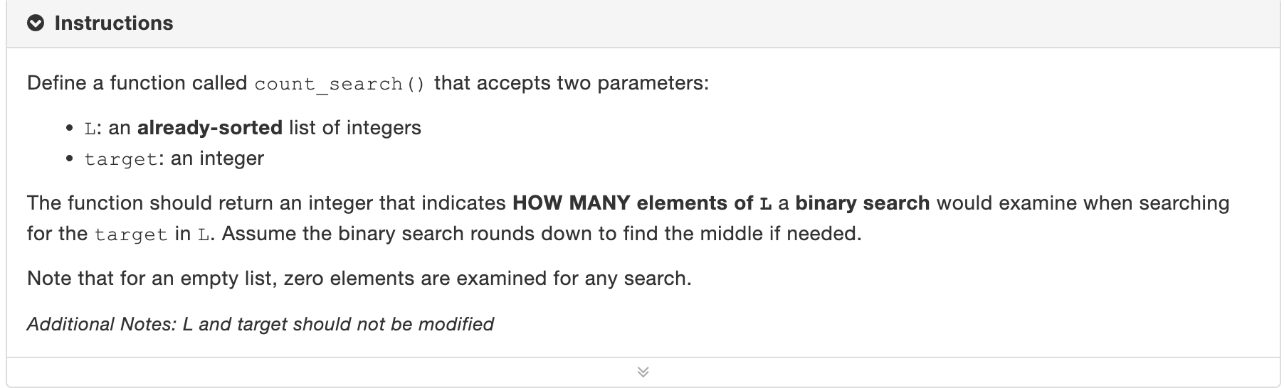 Solved Define a function called count_search () that accepts | Chegg.com
